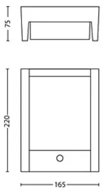 Philips - LED Venkovní nástěnné svítidlo se senzorem ARBOUR LED/3,8W/230V IP44