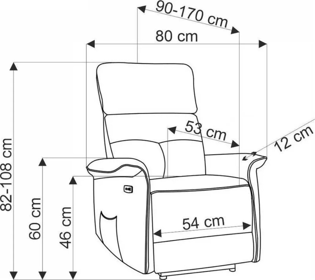 Masážní křeslo Semir s ovladačem a USB portem popelavě šedé