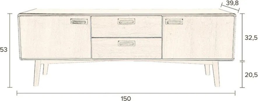 Komoda Dutchbone Juju, výška 53 cm