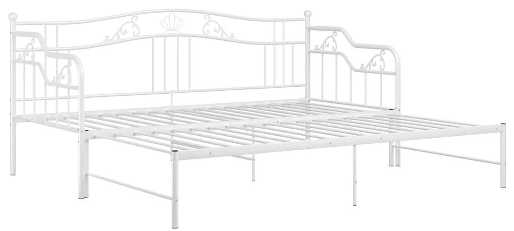 Rám vysouvací postele/pohovky bílý kovový 90 x 200 cm,  324765