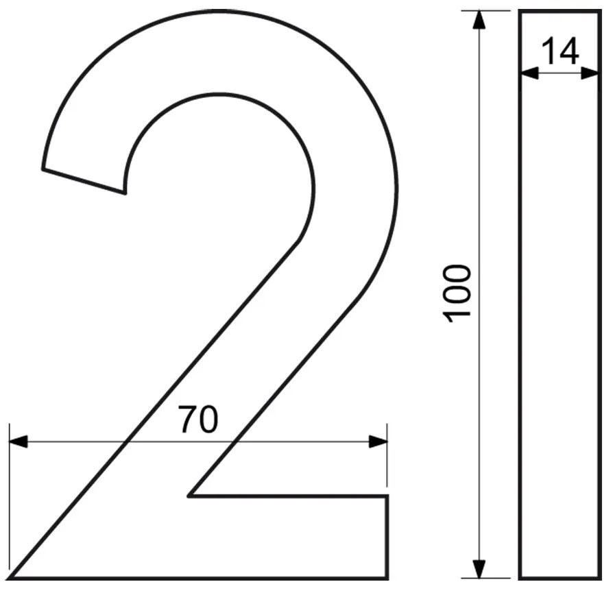 Richter Czech Hliníkové „3D“ číslo černé s broušeným povrchem Varianta: 3