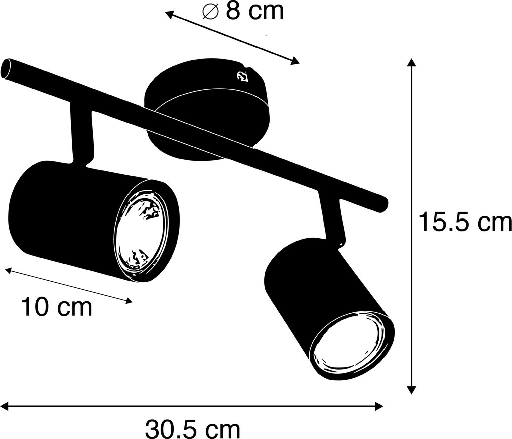 Moderní bílý nastavitelný bodový reflektor vč. 2 WiFi GU10 světelných zdrojů - Jeana