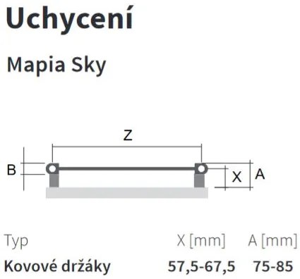 Isan Mapia Sky 1245 x 500 mm koupelnový radiátor bílý