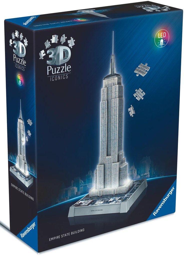 Ravensburger 120080268 iconics: empire state building (noční edice)