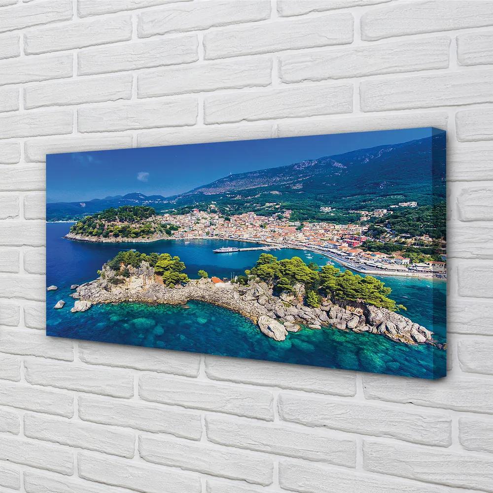 Obrazy na plátně Řecko Panorama moře město 120x60 cm