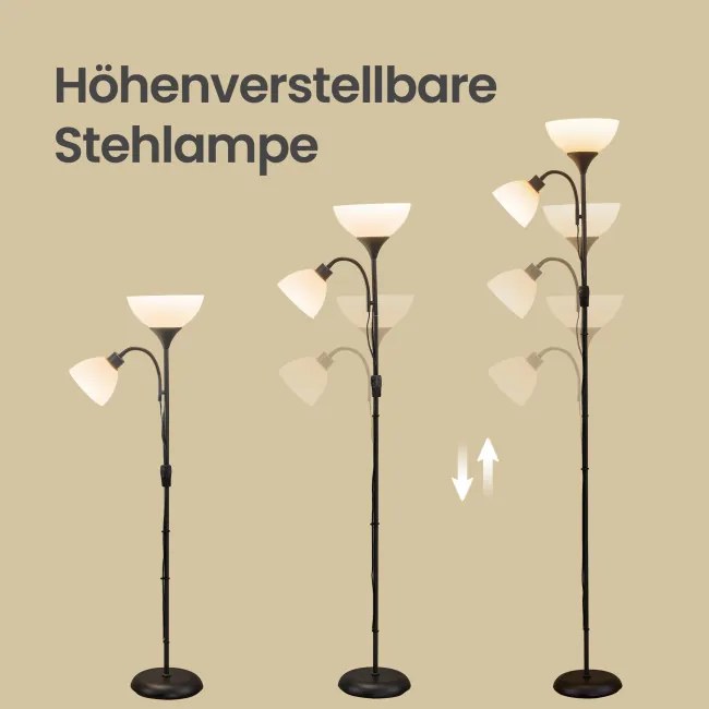 Stojací lampa s nastavitelnou lampou na čtení LFLB35019B102