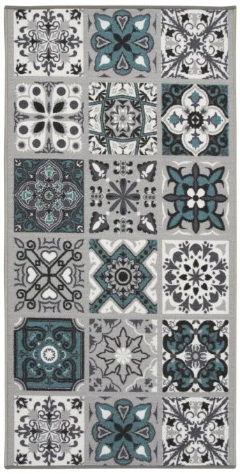Protiskluzový koberec/ běhoun Patchwork tyrkysový