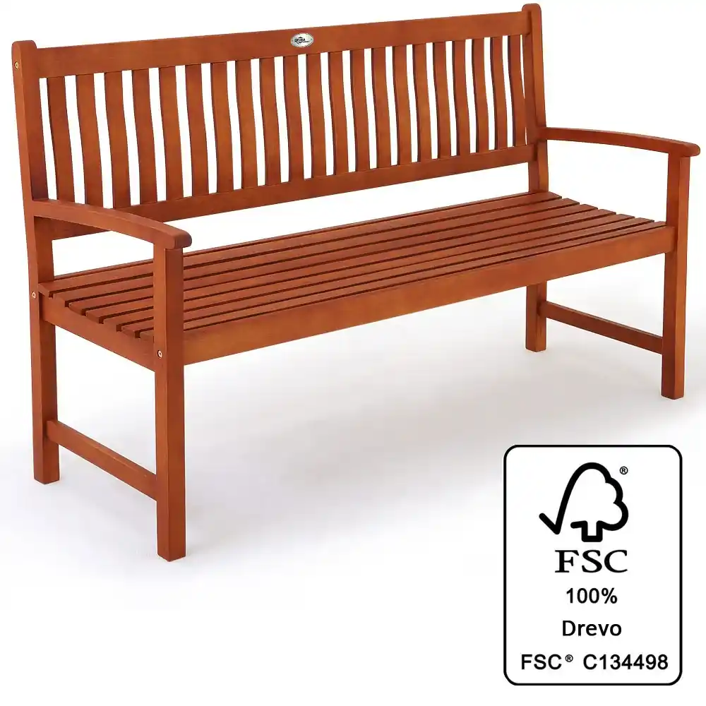 Zahradní lavice Maxima z eukalyptového dřeva 152 x 55 x 90 cm s  certifikátem FSC® | BIANO