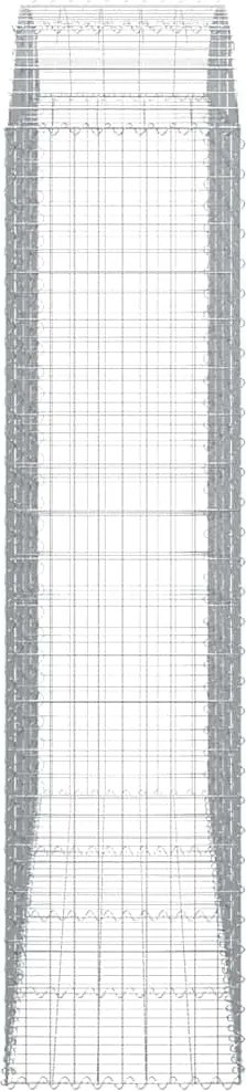 Klenutý gabionový koš 200 x 50 x 200/220 cm pozinkované železo 153480