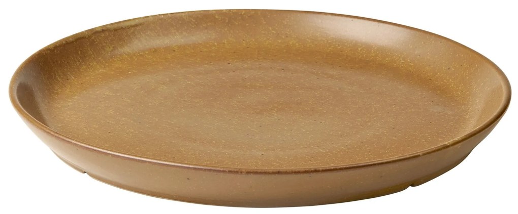 Broste Kameninový talíř Eli Caramel Brown 26 cm, hnědá barva, keramika