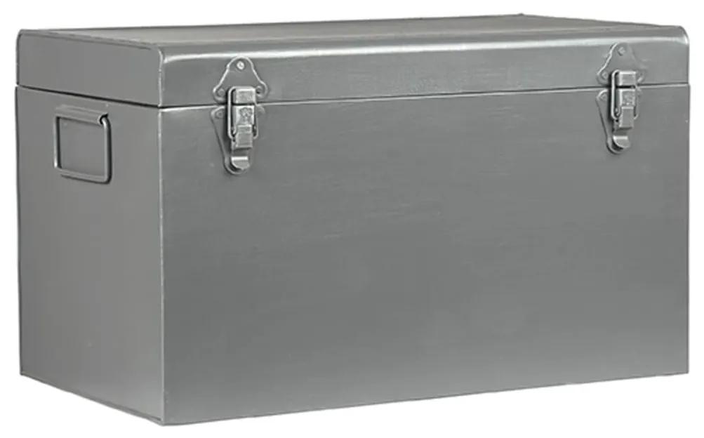 436653 LABEL51 Úložný box Vintage 30 x 15 x 20 cm S šedý s patinou