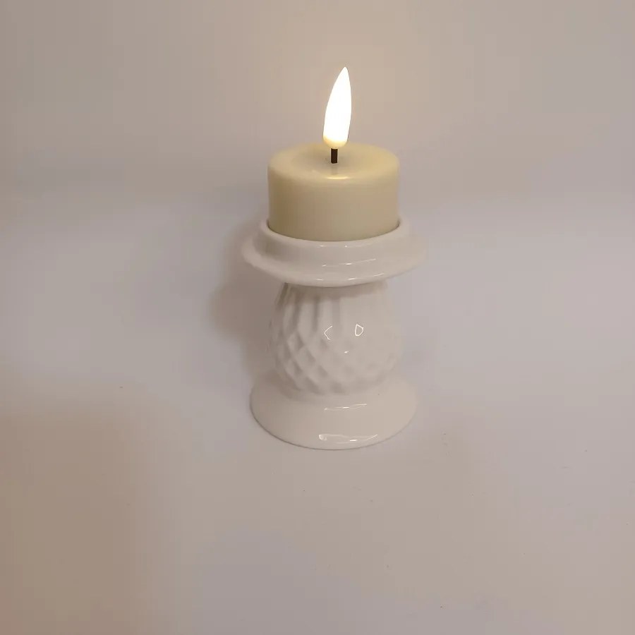 Vánoční svícen na stůl keramický, 7 × 7 × 6,5 cm