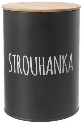 Dóza orion dóza plech/bambus pr. 11 cm strouhanka black