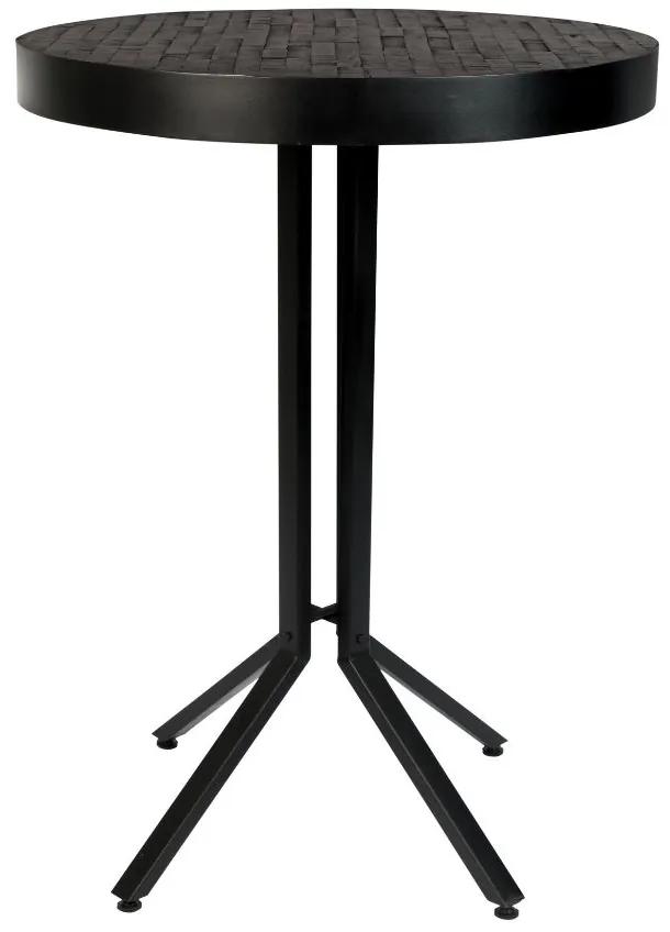 OnaDnes -20% White Label Černý kulatý barový stůl WLL MAZE ROUND 110 cm