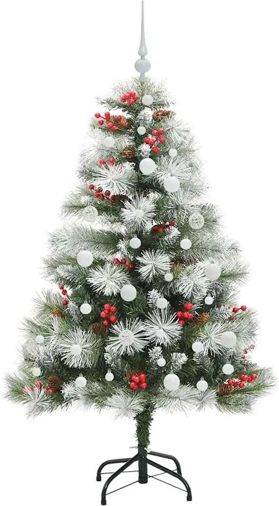 Umělý vánoční stromeček Zelená a bílá 150 cm PVC, kov a plast 3395173