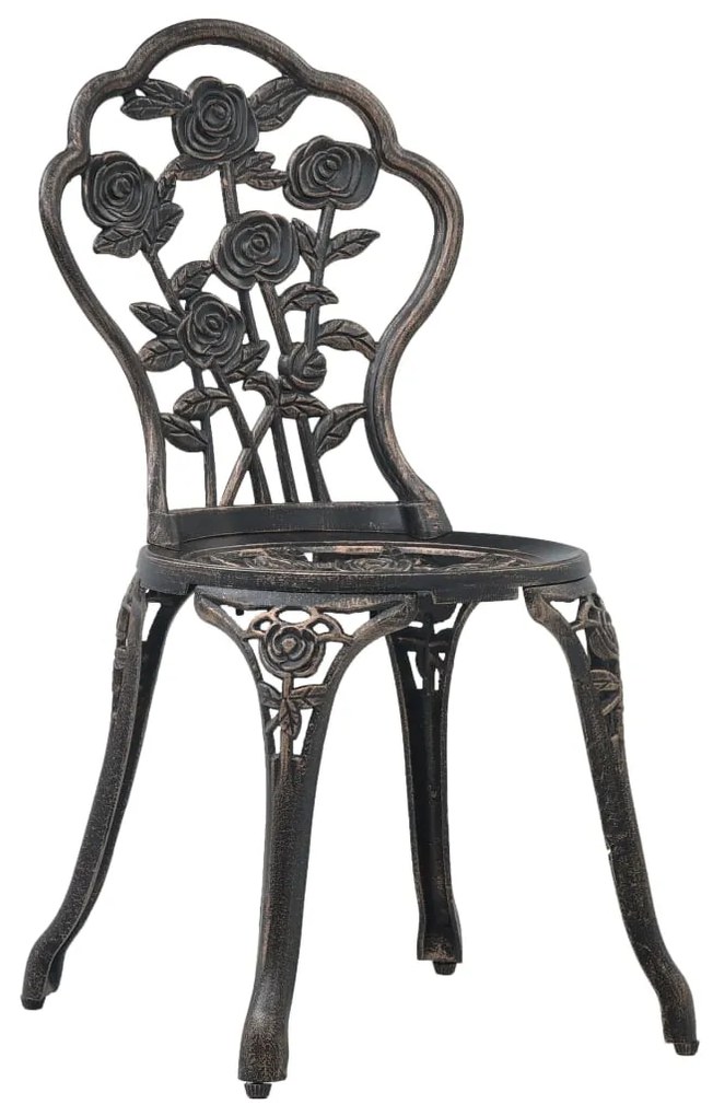 vidaXL Bistro židle 2 ks bronzové litý hliník