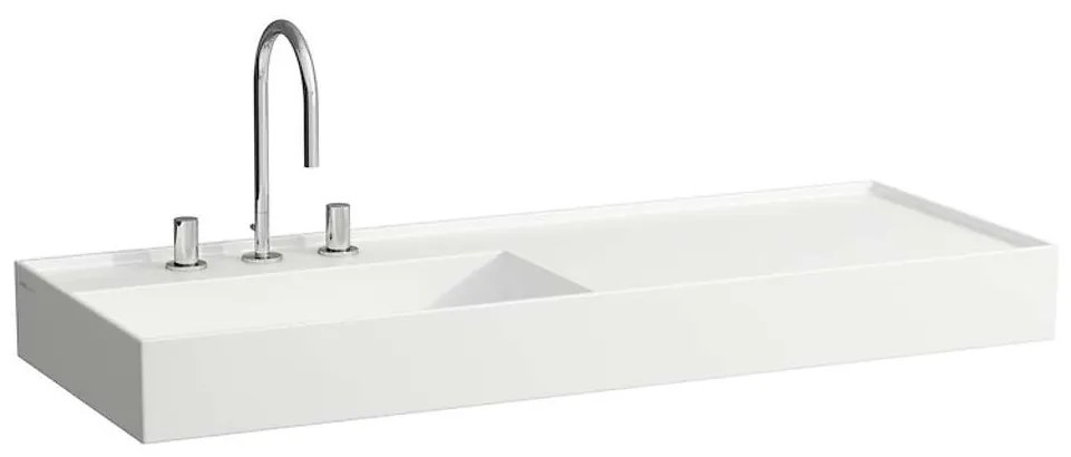 Laufen Kartell - Umyvadlo 120x46 cm, se 3 otvory pro baterii, SaphirKeramik, bílá H8133320001581