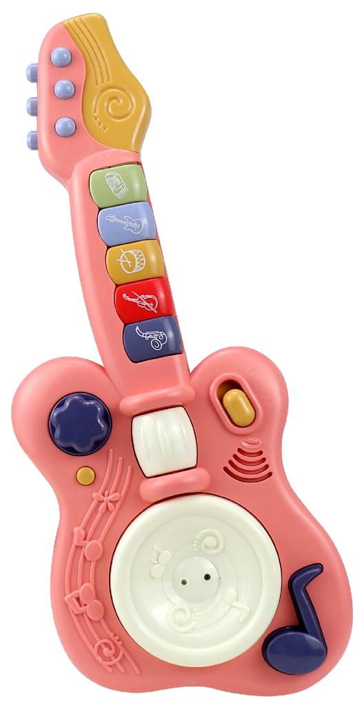 Aga4Kids Dětská interaktivní kytara Růžová