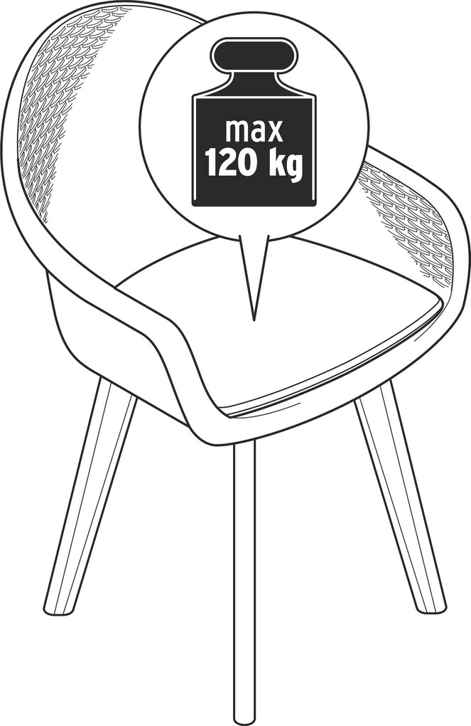 Tchibo - Skořepinová židle s polyratanovým výpletem - barva: černá