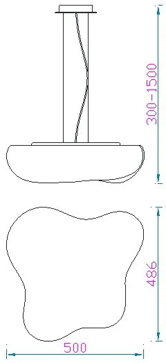 Mantra Eos, závěsné svítidlo ve tvaru obláčku, 4x13W, 49x46cm