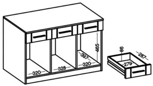 FALCO Komoda Parker 3D3S Odstín: Dub sonoma/bílá