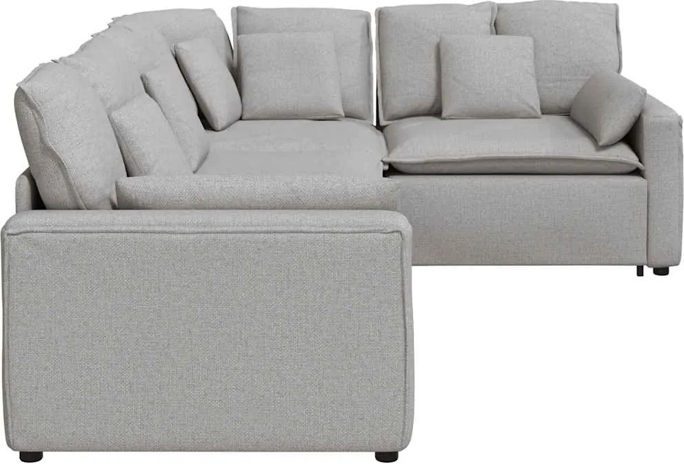 Modulární pohovka s polštáři textil obláčkově šedá 3321156