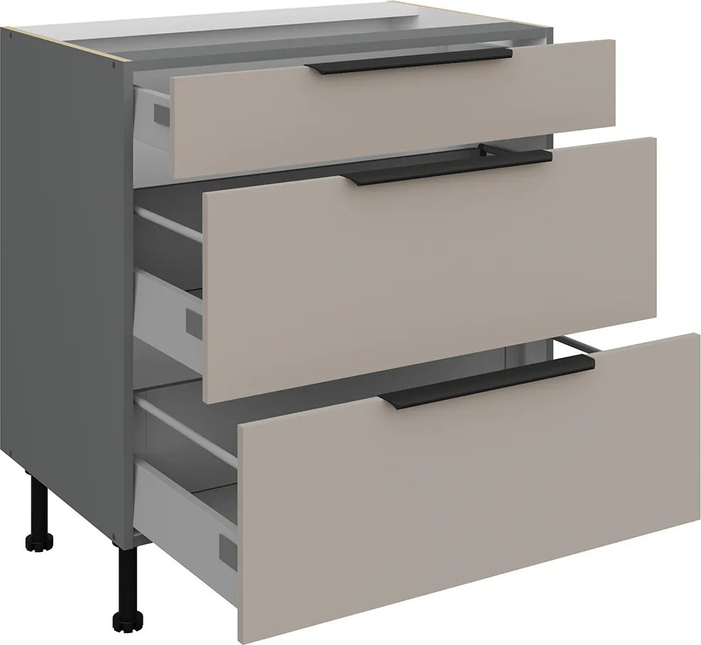 ARIA ta | dolní skříňka 80 D 3S zásuvková | 80 cm | PREMIUM BOX | antracit/béžová