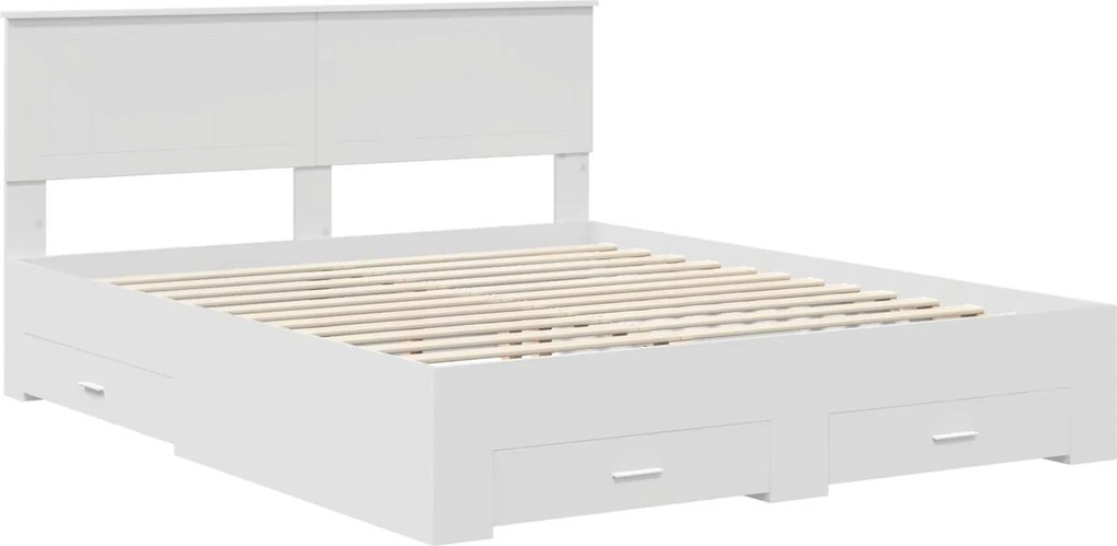 Rám postele se zásuvkou Bílá 160 x 200 cm Kompozitní dřevo 3410870