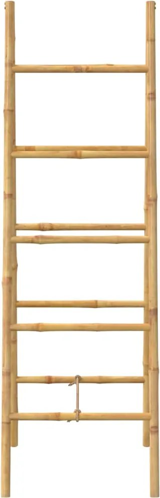 Dvojitý žebřík na ručníky s 5 příčlemi bambusový 50x160 cm 243714