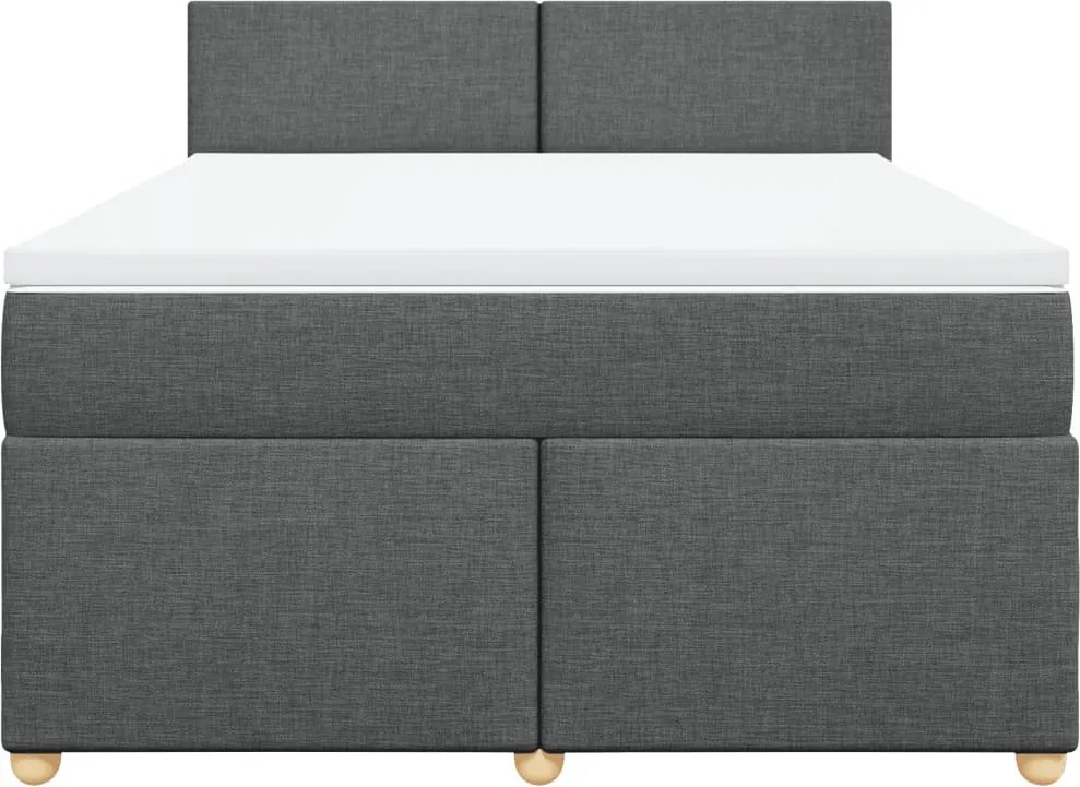 Box spring postel s matrací tmavě šedý 140 x 190 cm textil 3288969