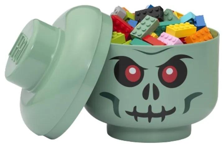 Lego® Zelený úložný box ve tvaru hlavy LEGO® Skeleton 18,5 cm