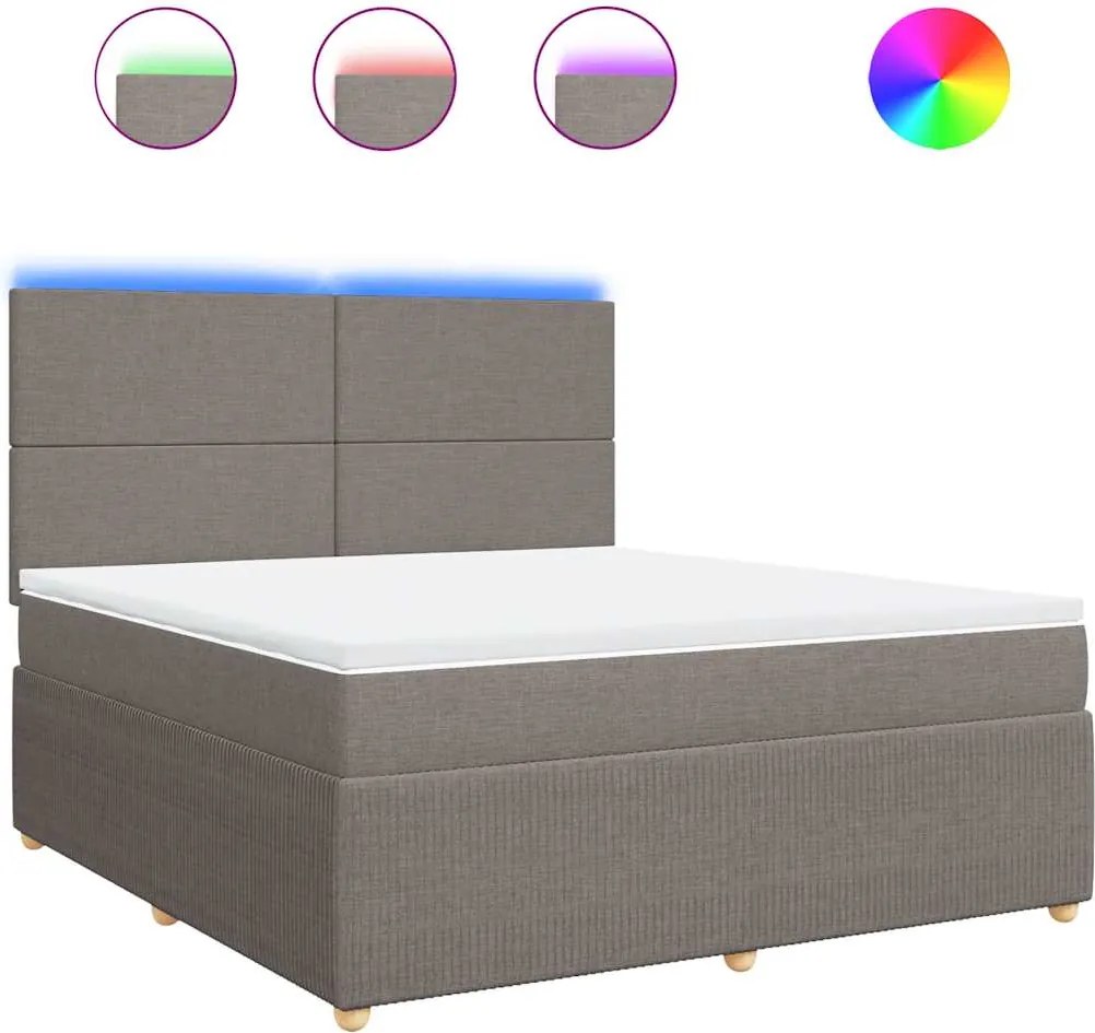Box spring postel s matrací taupe 180x200 cm textil 3294432