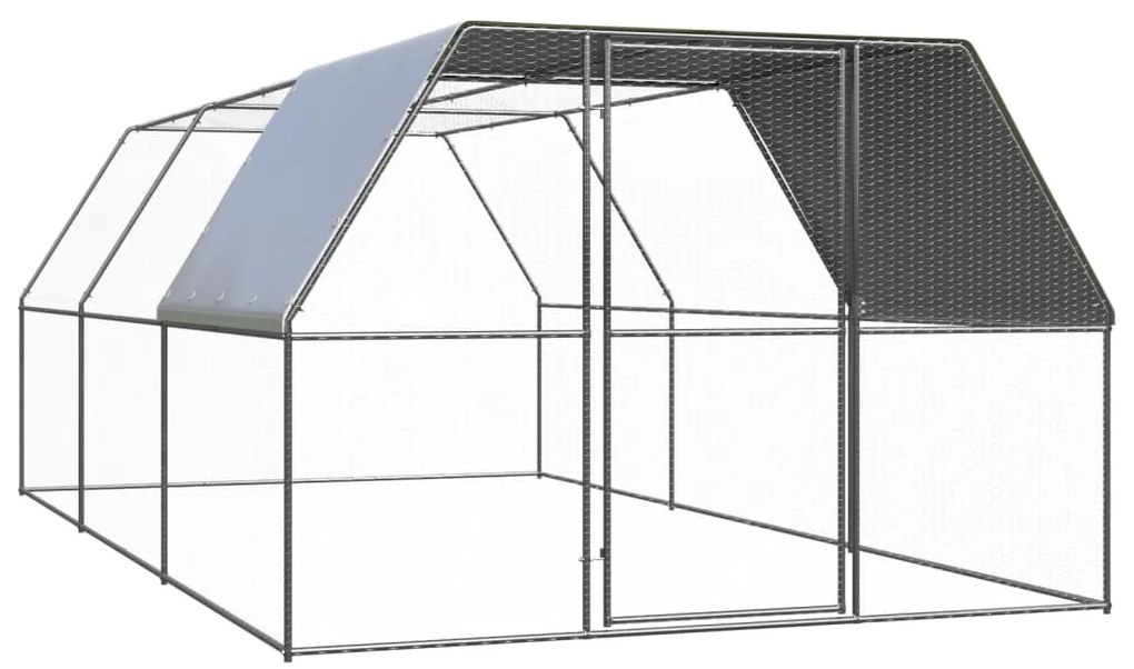 Venkovní klec pro kuřata 3 x 6 x 2 m pozinkovaná ocel 3089325