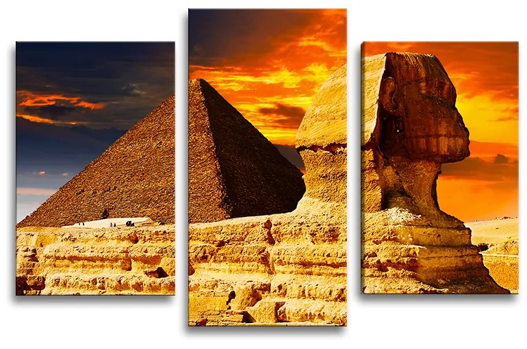 Obraz - 3-dílný SABLIO - Pyramidy 75x50 cm