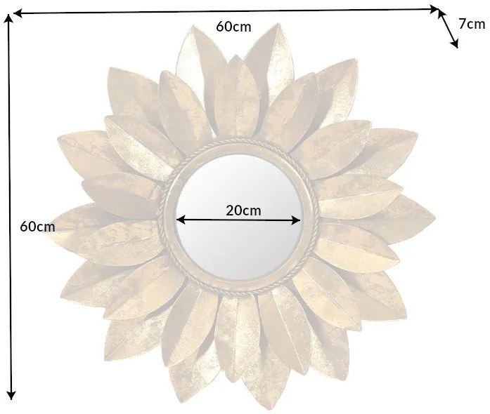 Designové nástěnné zrcadlo Leimomi 60 cm zlaté