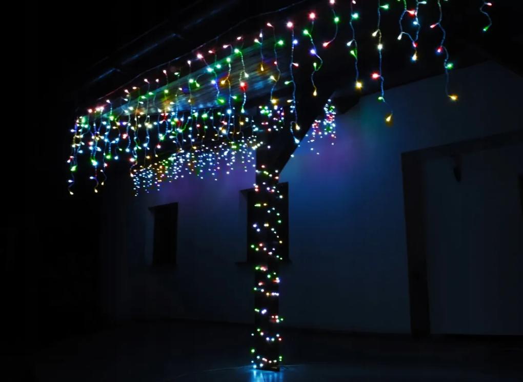 ISO TRADE Vánoční světelný závěs venkovní/vnitřní 300 LED - 22,6m - barevné rampouchy