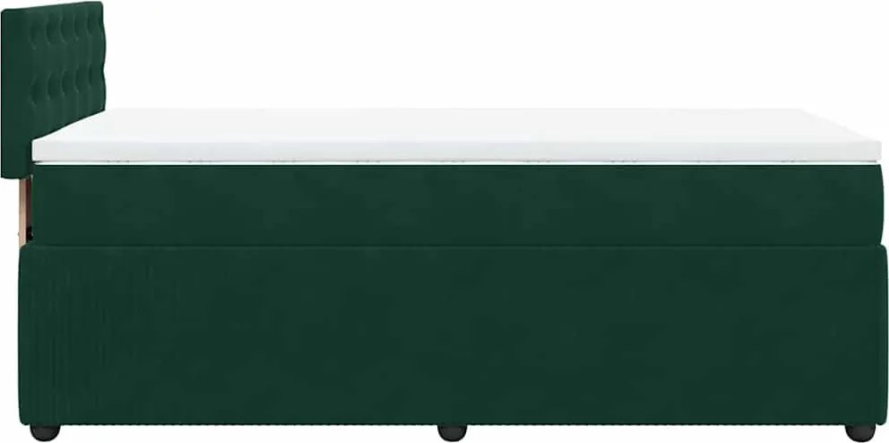 Box spring postel s matrací tmavě zelená 90x190 cm samet 3289917