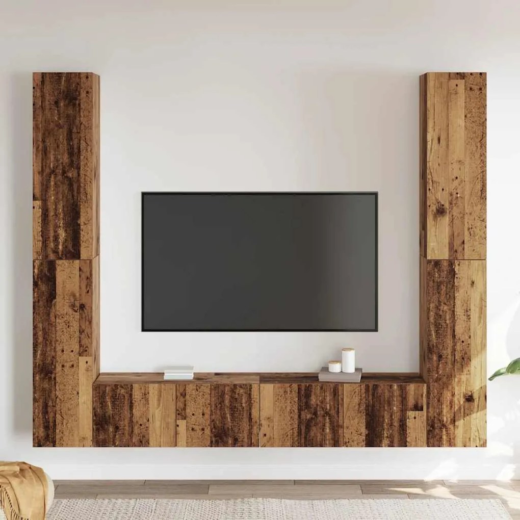 Nástěnné TV skříňky 6 ks Old Wood kompozitní 3328985