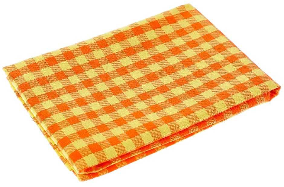 Biante Kuchyňská bavlněná utěrka Olivia OL-003 Oranžovo-žlutá kostka velká