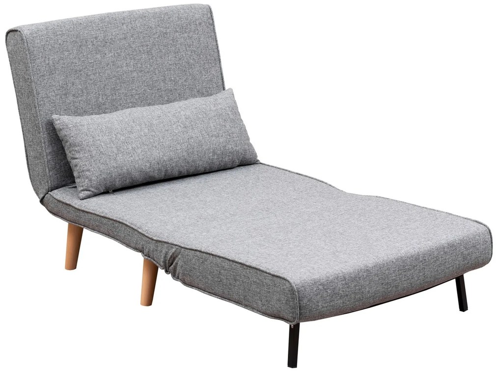 Hanah Home Rozkládací křeslo FOLDE světle šedé