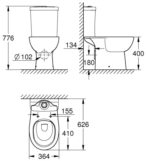 GROHE 39349000 - Stojící mísa BAU CERAMIC 356 × 600 × 400 mm keramika/bílá