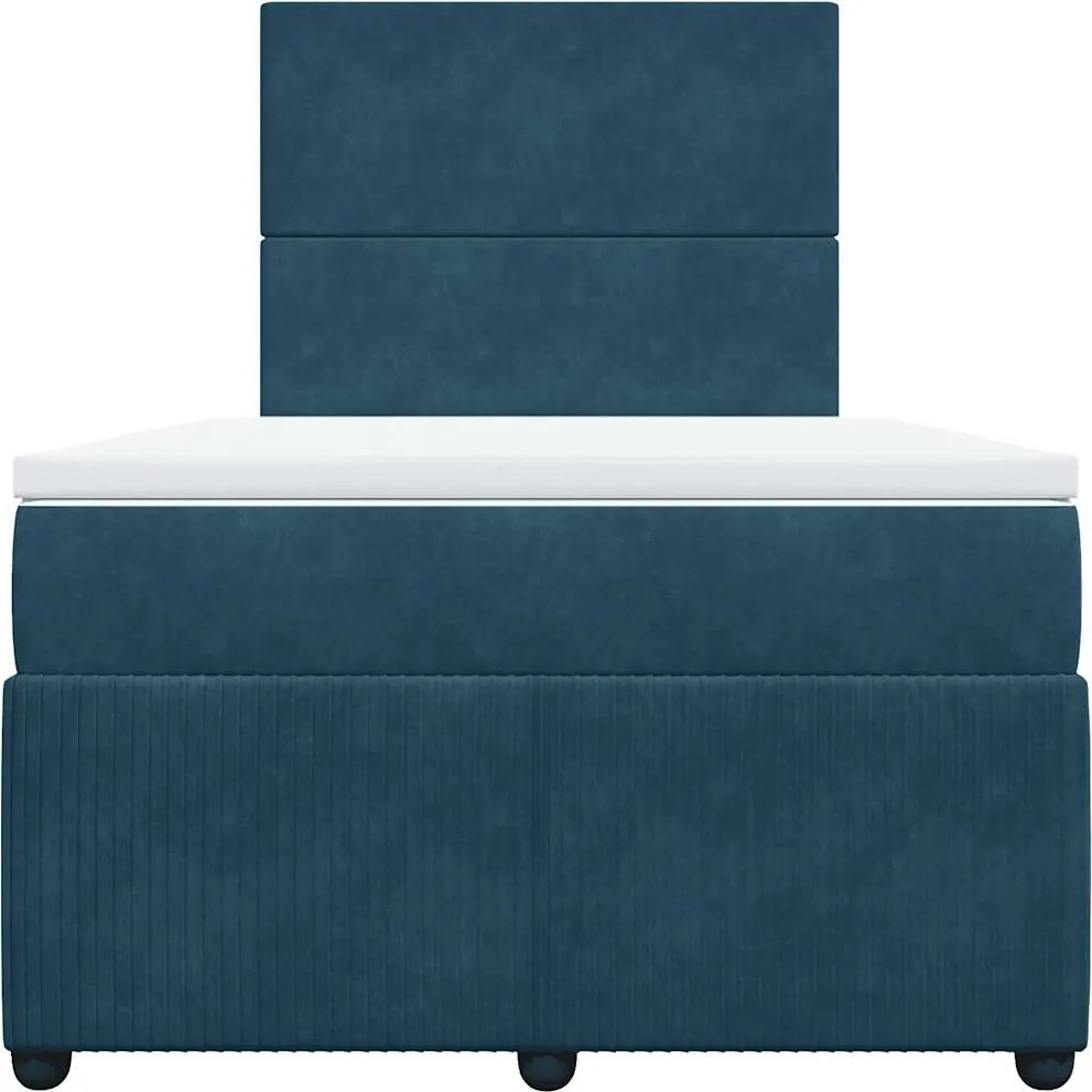 Box spring postel s matrací modrá 120 x 200 cm samet 3294608