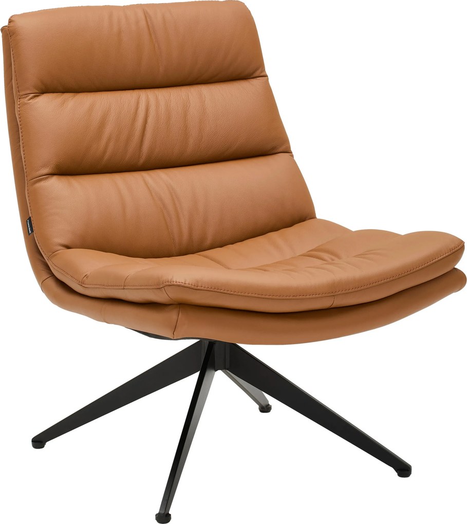 XXXLutz DESIGNOVÉ KŘESLO, kov, kůže, koňaková Dieter Knoll - Křesla klasická - 002910005501