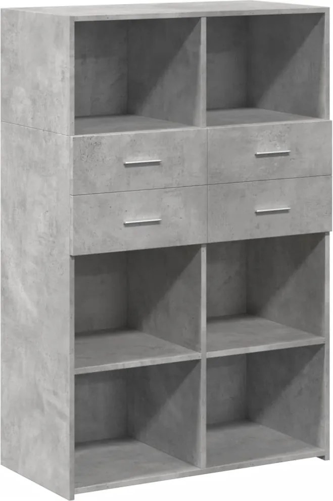 Skříň highboard betonově šedá 80x42,5x124 cm kompozitní dřevo 3281388