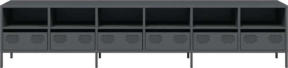 TV skříňka antracitová 202x39x43,5 cm ocel válcovaná za studena 3307157