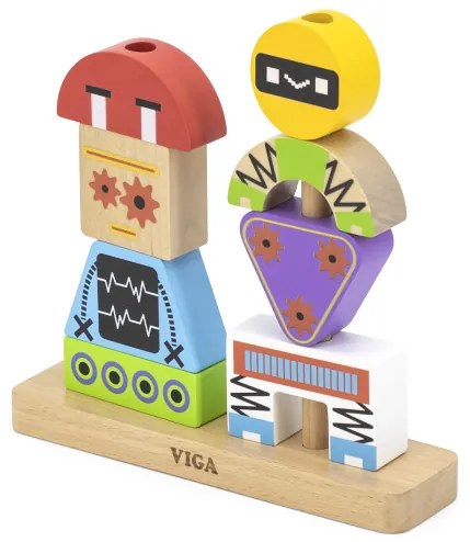 Dřevěná skládačka pro děti Viga 44652 Roboti