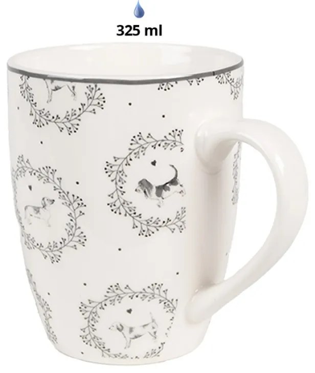 Porcelánový hrnek s motivem pejsků Lovely Grey Dogs – 325 ml