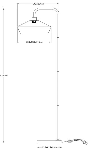 Lucide 10713/28/72 - Stojací lampa YUNKAI 1xE27/60W/230V hnědá