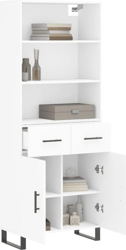 Skříň highboard bílá 69,5 x 34 x 180 cm kompozitní dřevo 3200537