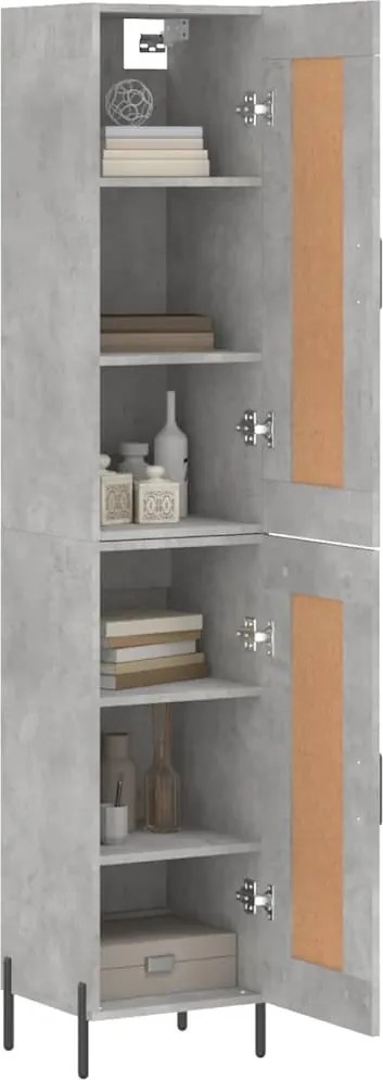 Skříň highboard betonově šedá 34,5x34x180 cm kompozitní dřevo 3200461